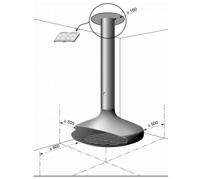 Black 65m2 Ceiling Hanging Log Burners 600mm Suspended Wood Burning Stove