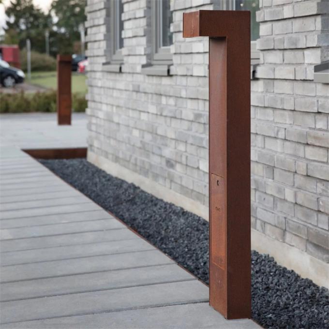 10W 12W Corten Steel Bollard Lights Rust Color Outdoor Decoration ...