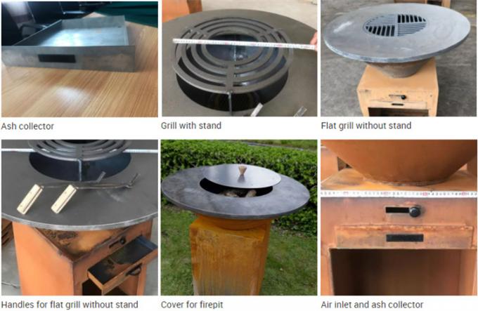2mm Thick Corten Steel Outdoor Barbeque Grill Metal Cooking Grills ...