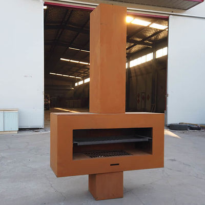 3.9ft Corten Steel Fireplace 2mm Thickness ISO Steel Outdoor Fireplaces