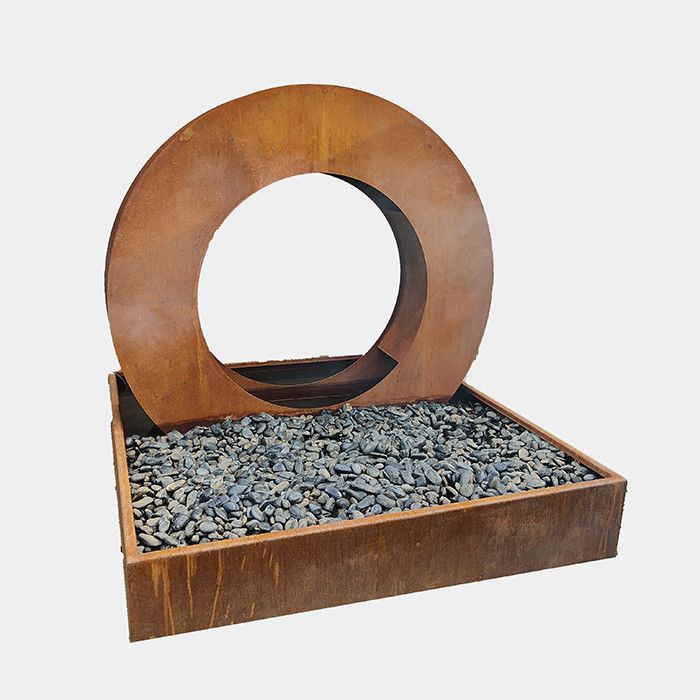 Customizable Corten Steel Water Feature Outdoor Decor Rusty Appearance ...