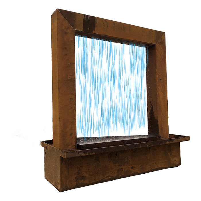 Rain Curtain Corten Steel Water Feature Outdoor With Welding Process