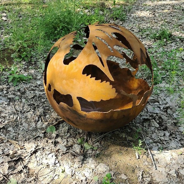 Diameter 800mm Corten Fire Pit Outdoor Thickness 6mm Wood Burning Fire ...