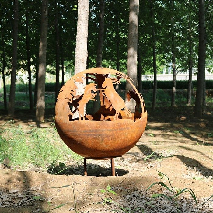Outdoor Corten Steel Diameter 600mm Outdoor Corten Steel Rust Fire Pit ...