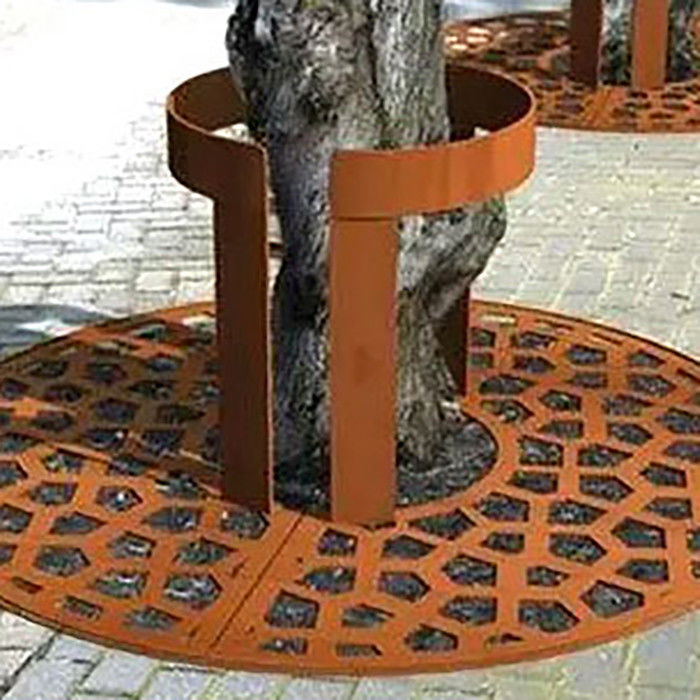 Outdoor Corten Steel Tree Grating Street Metal Tree Protection Grate ...