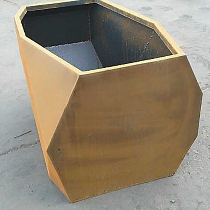 Customized Modern Style Rusty Corten Steel Pot For Minimal Maintenance ...