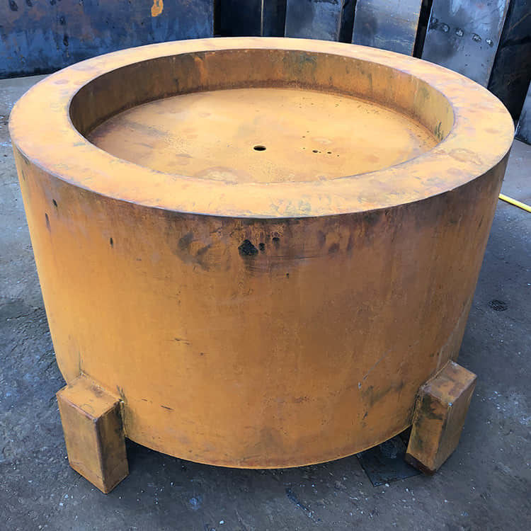 ISO9001 Corten Steel Round Fire Pit 600mm Portable Steel Fire Pits