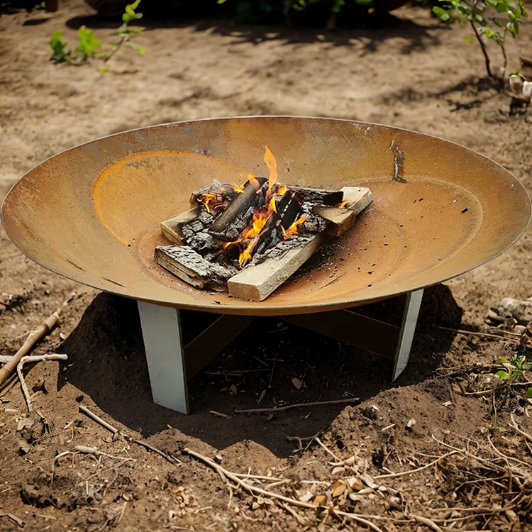 800mm Diameter Steel Firepit Wood Burning Metal Stamping Firebowl ...