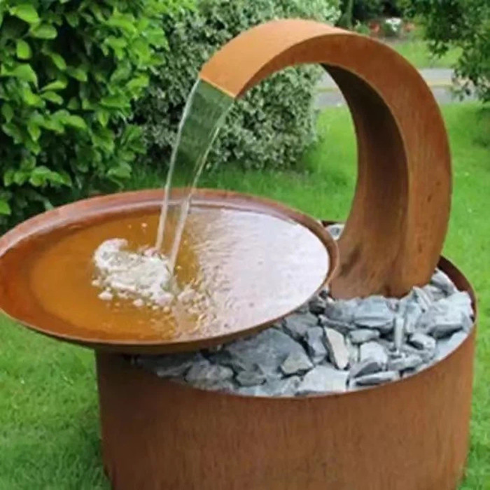 Corten Steel Water Feature Electric Water Fountain - Rusty Finish ...