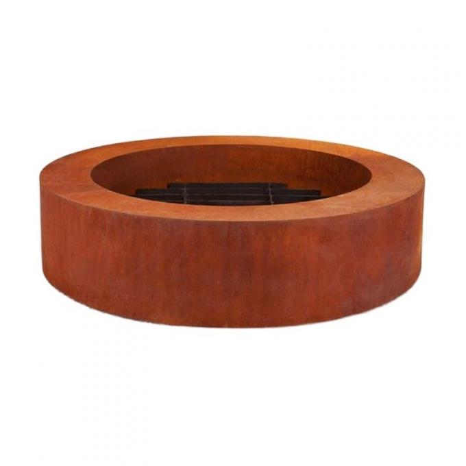 Outdoor Round Shape Wood Burning Corten Steel Round Fire Pit Table